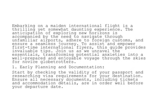 Navigating the Skies Tips for First-Time International Flyers | PPT