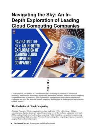Navigating the Sky: An In-Depth Exploration of Leading Cloud Computing ...
