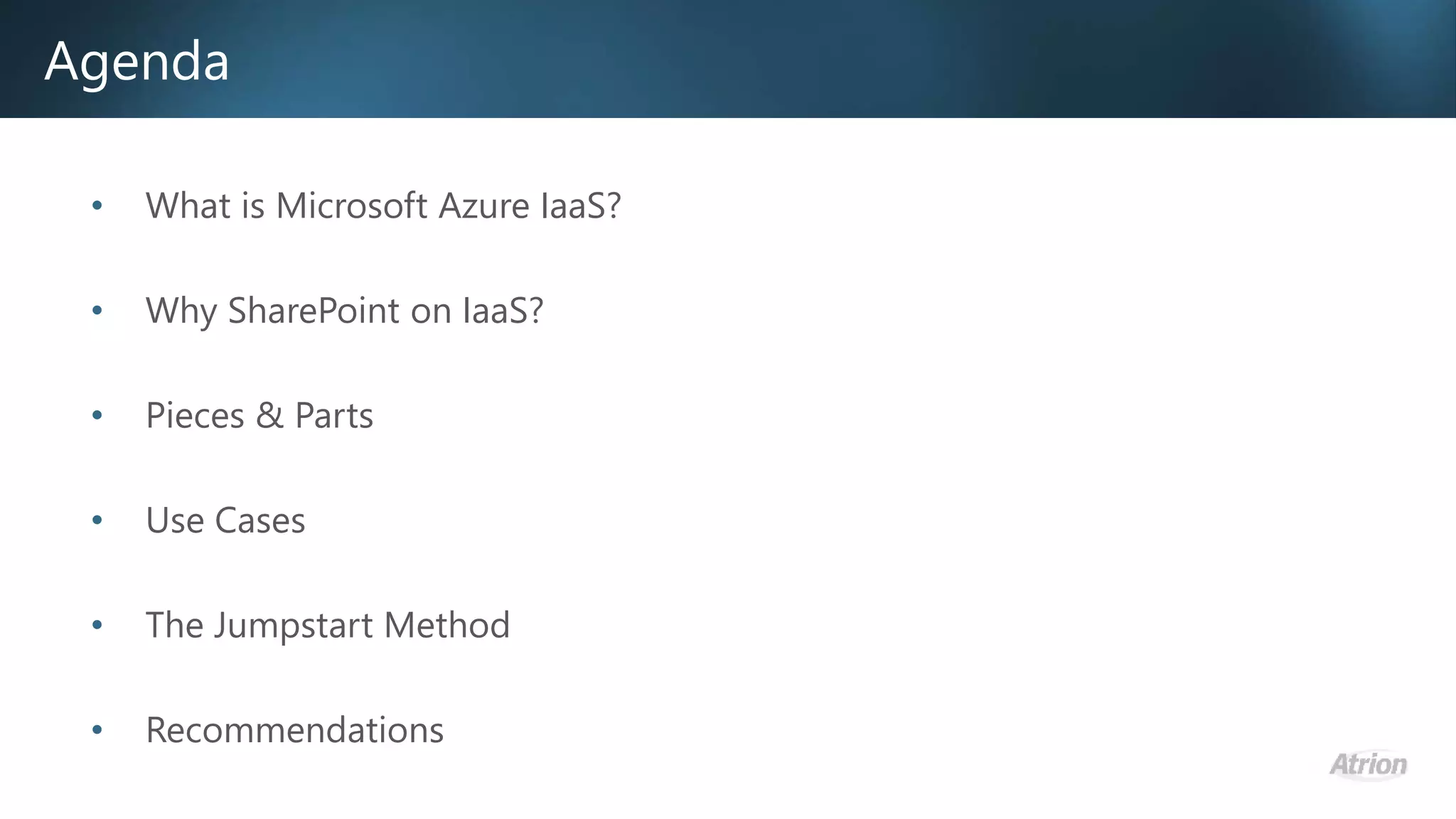 Navigating the turbulence on take-off: Setting up SharePoint on Azure IaaS the right way | PPT