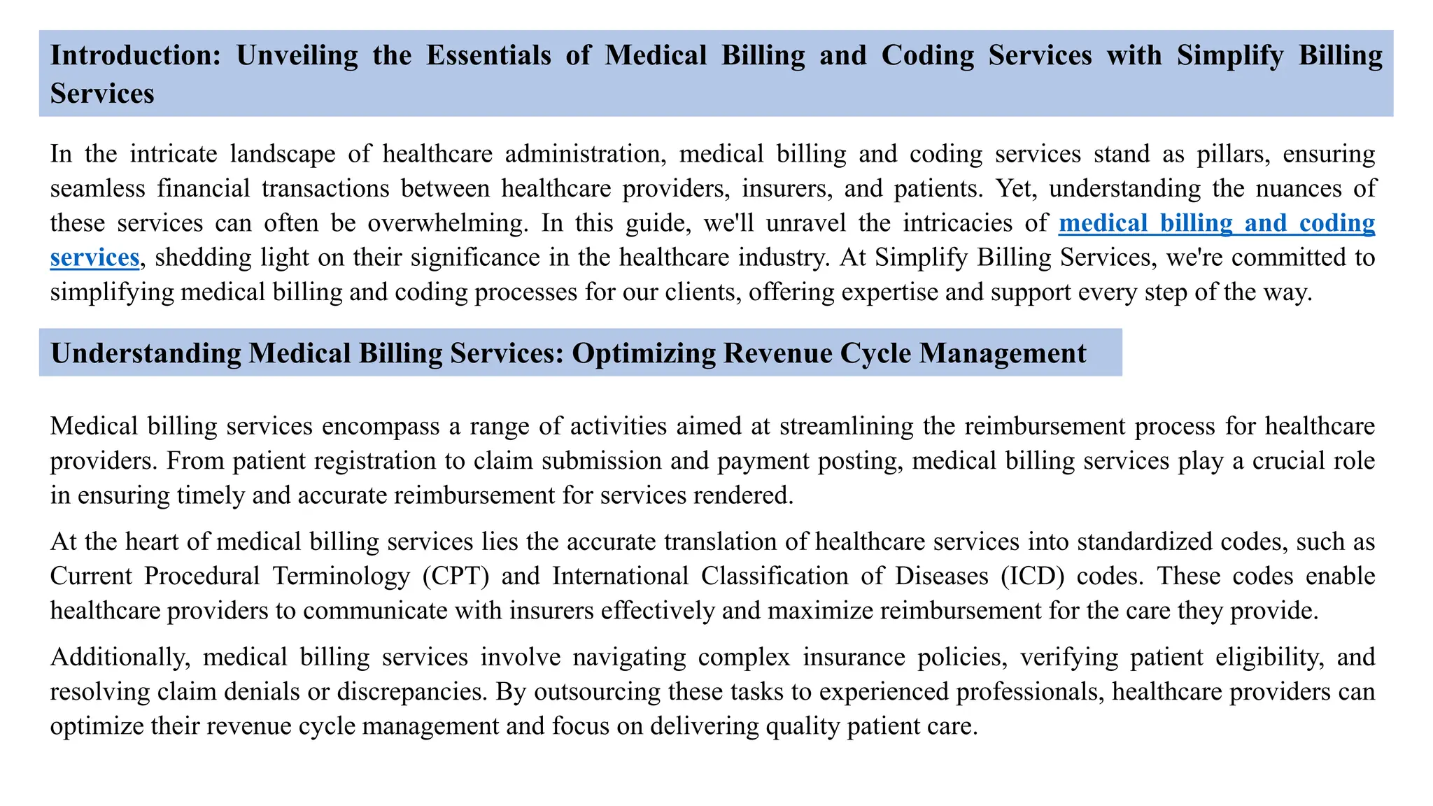 Navigating the World of Medical Billing and Coding Services A ...