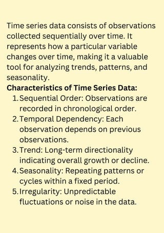 Exploring time series analysis: Methods and Classifications | PDF