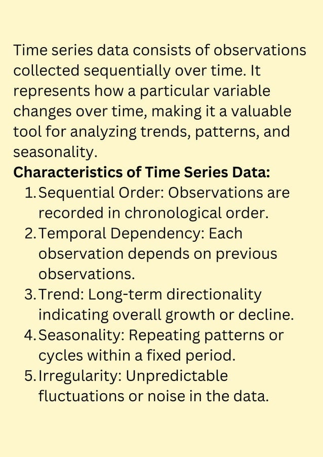 Exploring time series analysis: Methods and Classifications | PDF