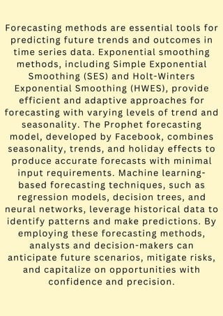 Exploring time series analysis: Methods and Classifications | PDF