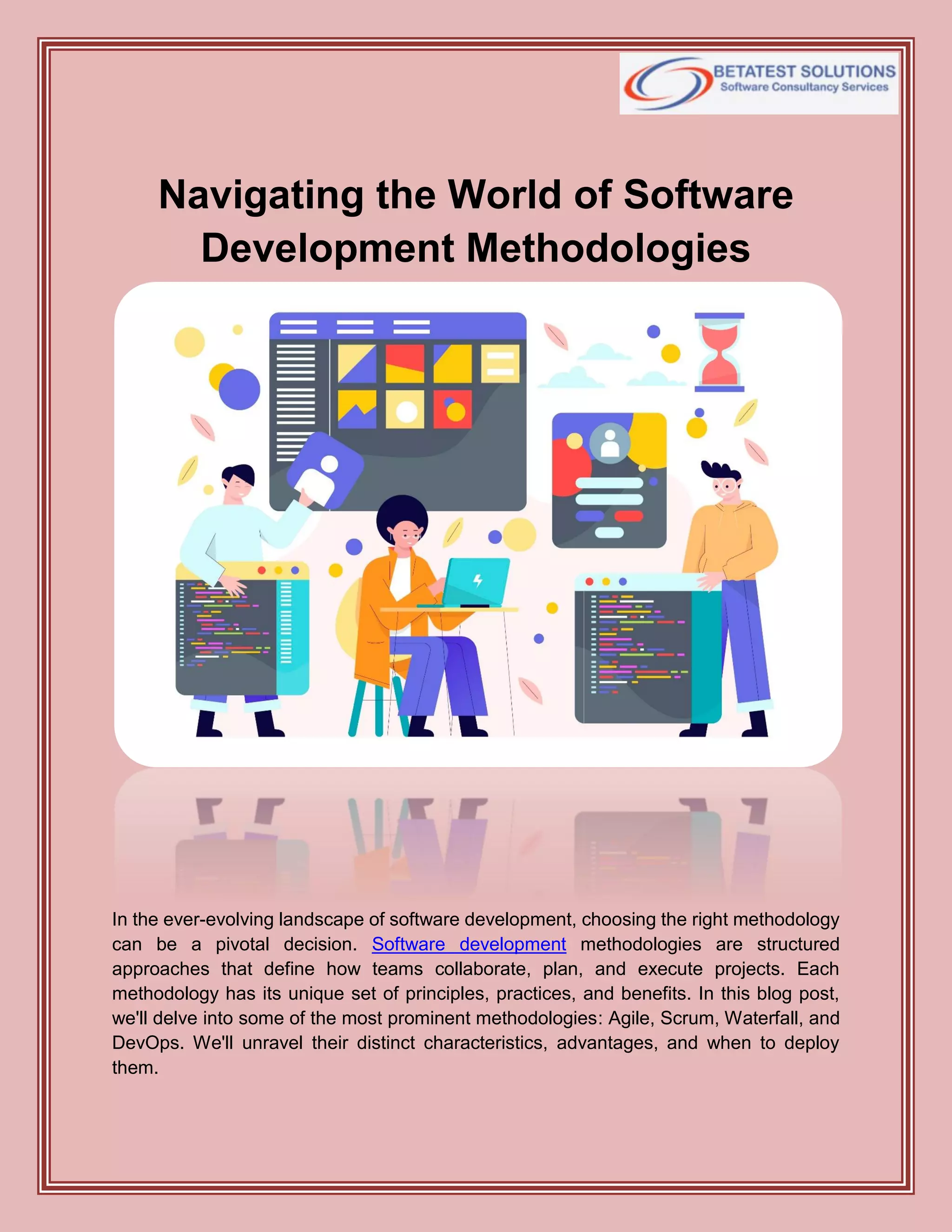 Navigating the World of Software Development Methodologies | PDF