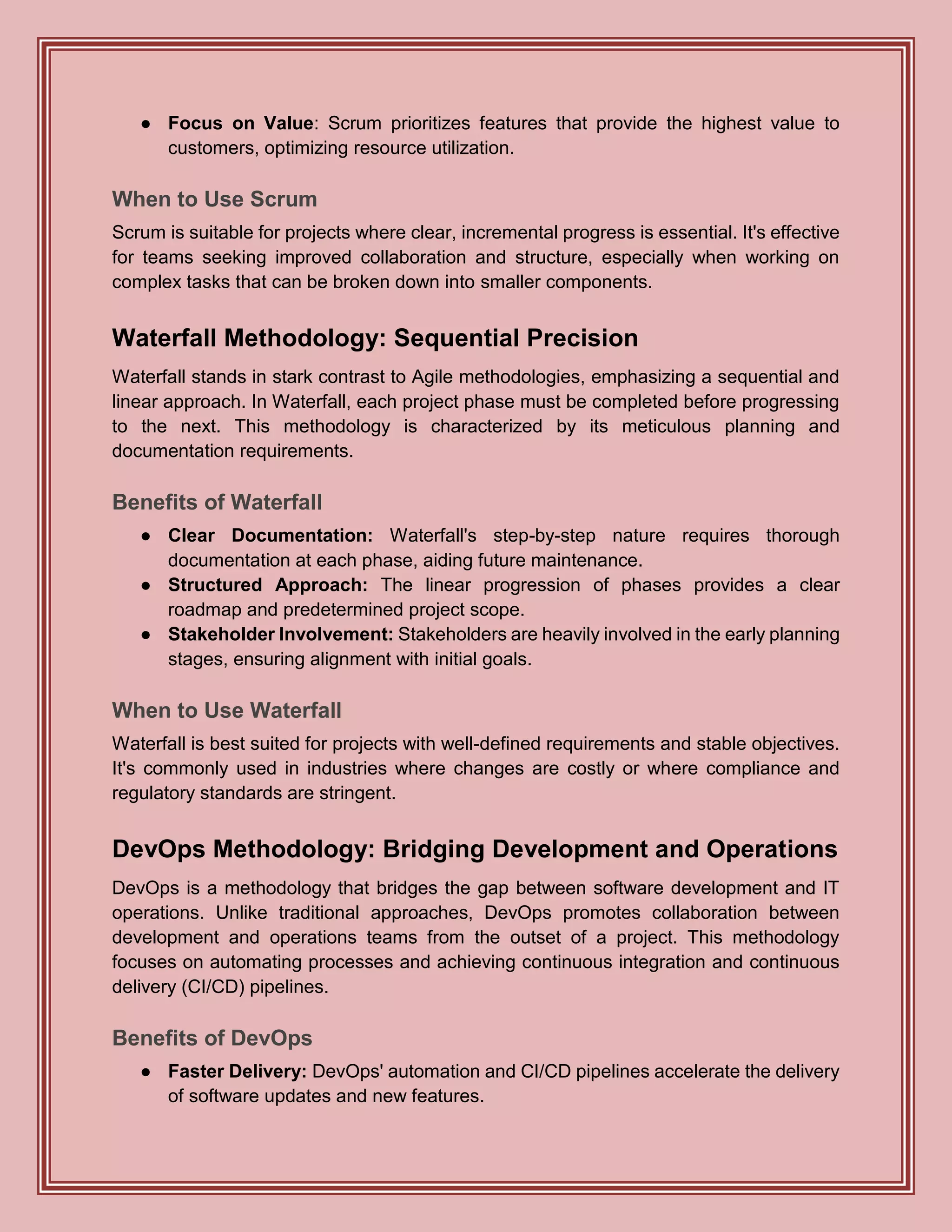 Navigating The World Of Software Development Methodologies Pdf 