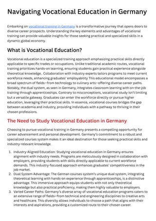 Navigating Vocational Education in Germany | PDF | Vocational Training ...