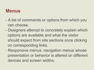 Navigation and menus | PDF