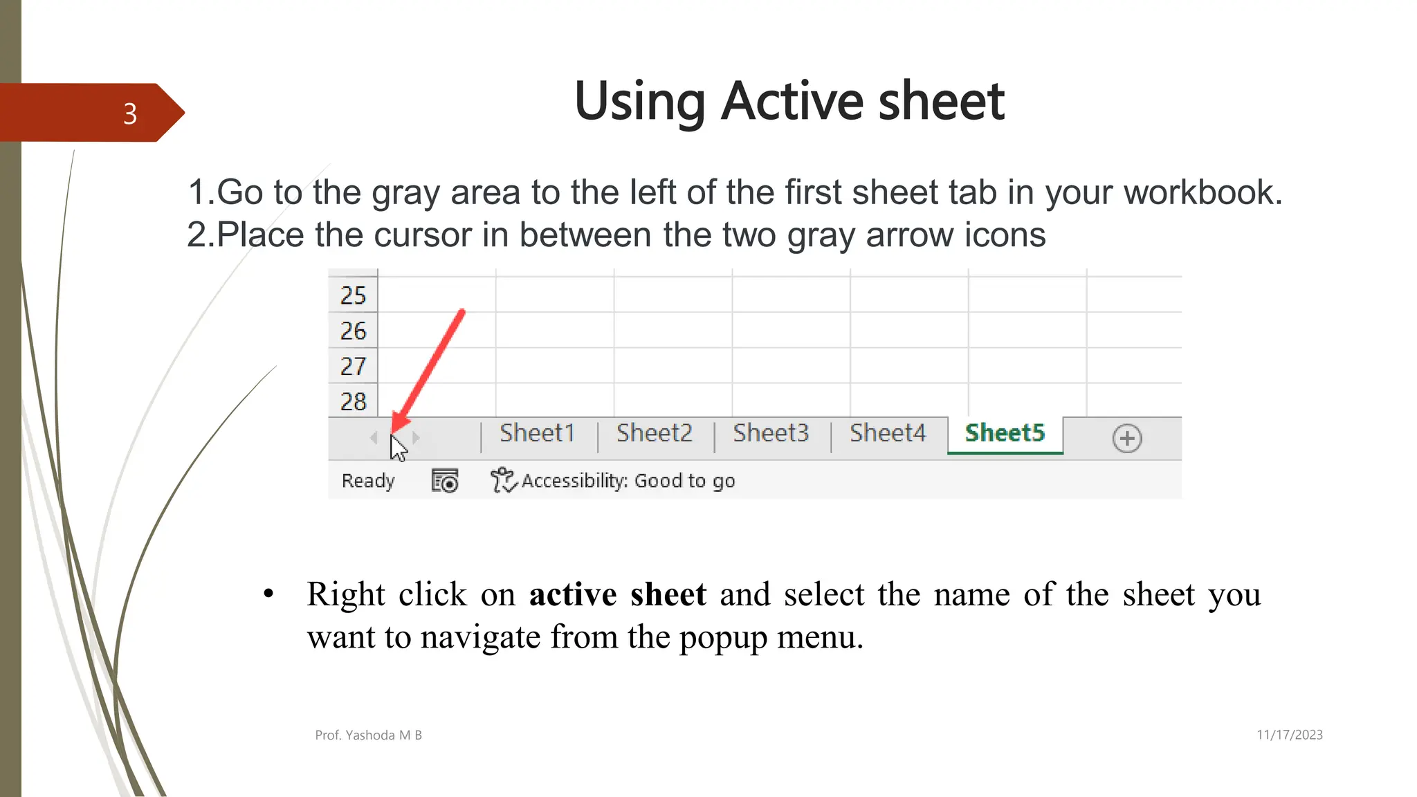 Navigation between the worksheets.pptx