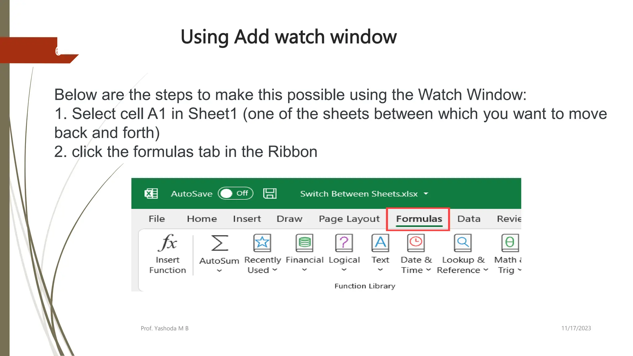 Navigation between the worksheets.pptx