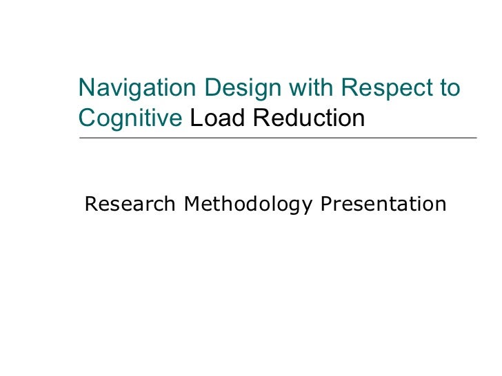 Navigation Design With Respect To Cognitive Load