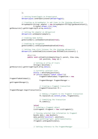 Android Sliding Menu dengan Navigation Drawer | PDF | Operating Systems | Computer Software and ...