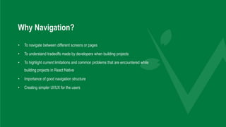 Navigation in react native | PPTX | Computing | Technology & Computing