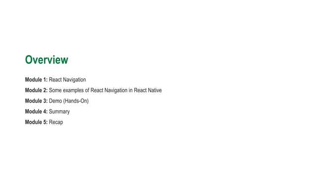 Navigation In React Native Ppt