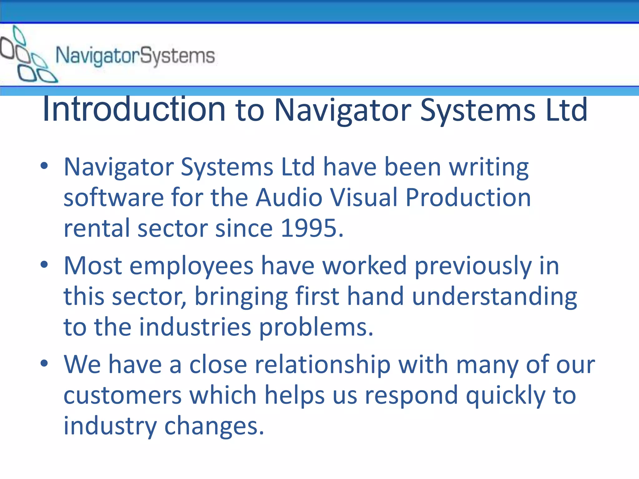 Navigator Systems ltd HireTrack NX questions | PPTX