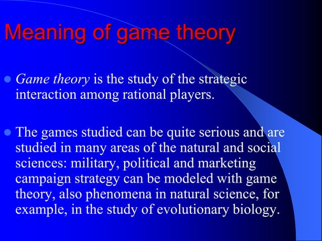 game THEORY ppt | PPT