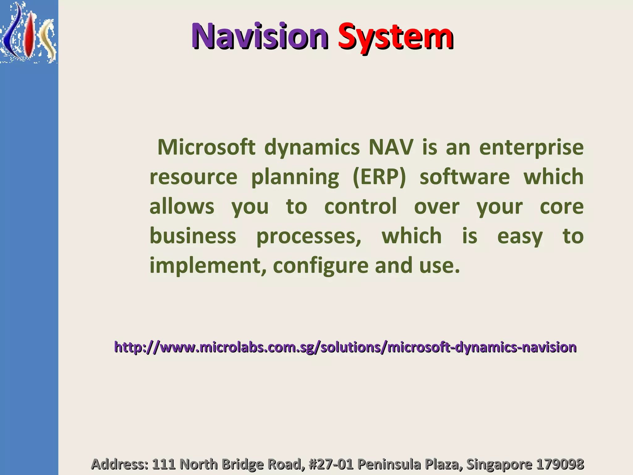 Navision erp microlabs | PPT | Cloud Computing | Internet