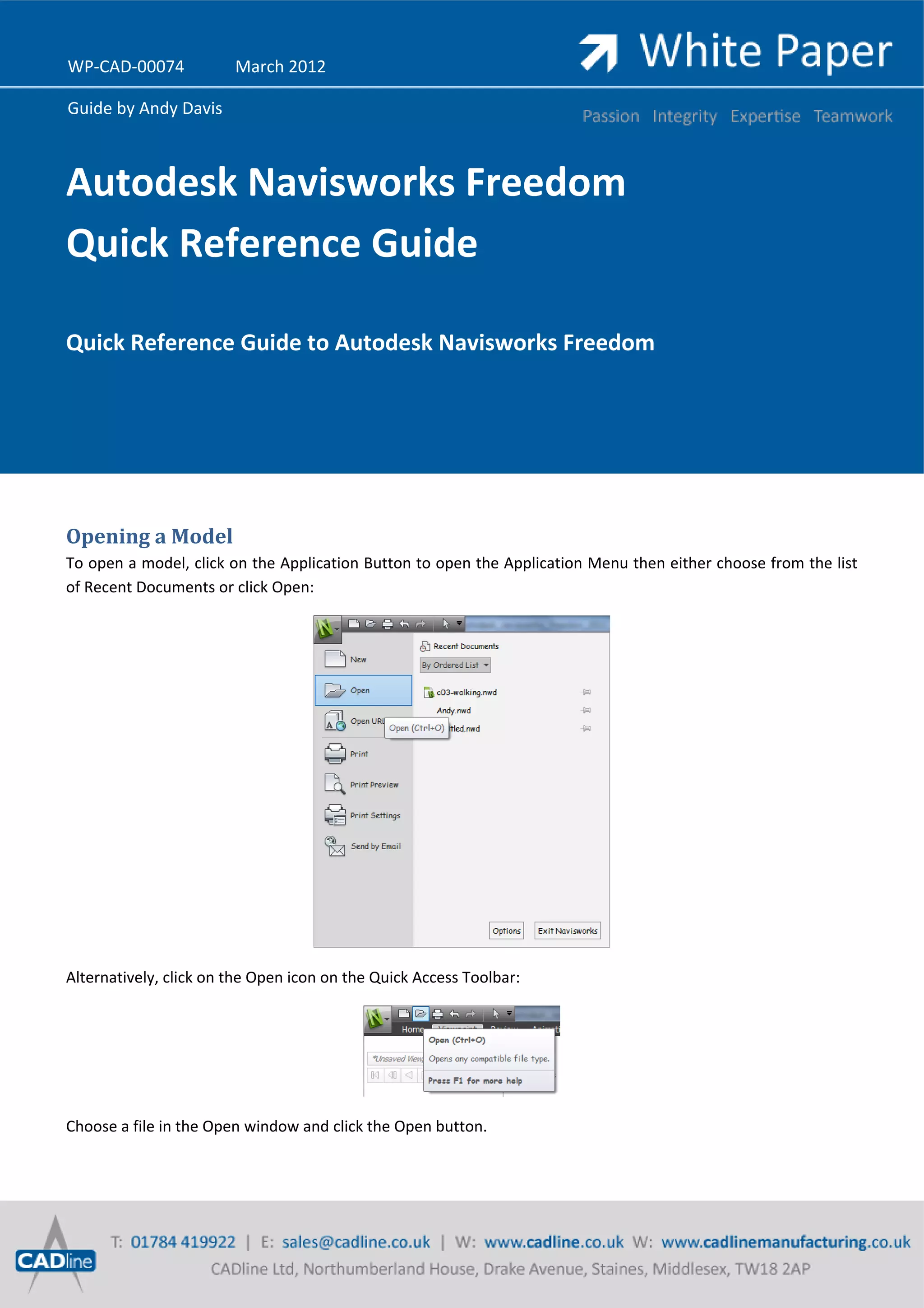 Navisworks freedom quick_reference | PDF