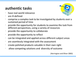 Bringing assessment to life: authenticity and motivation | PPT
