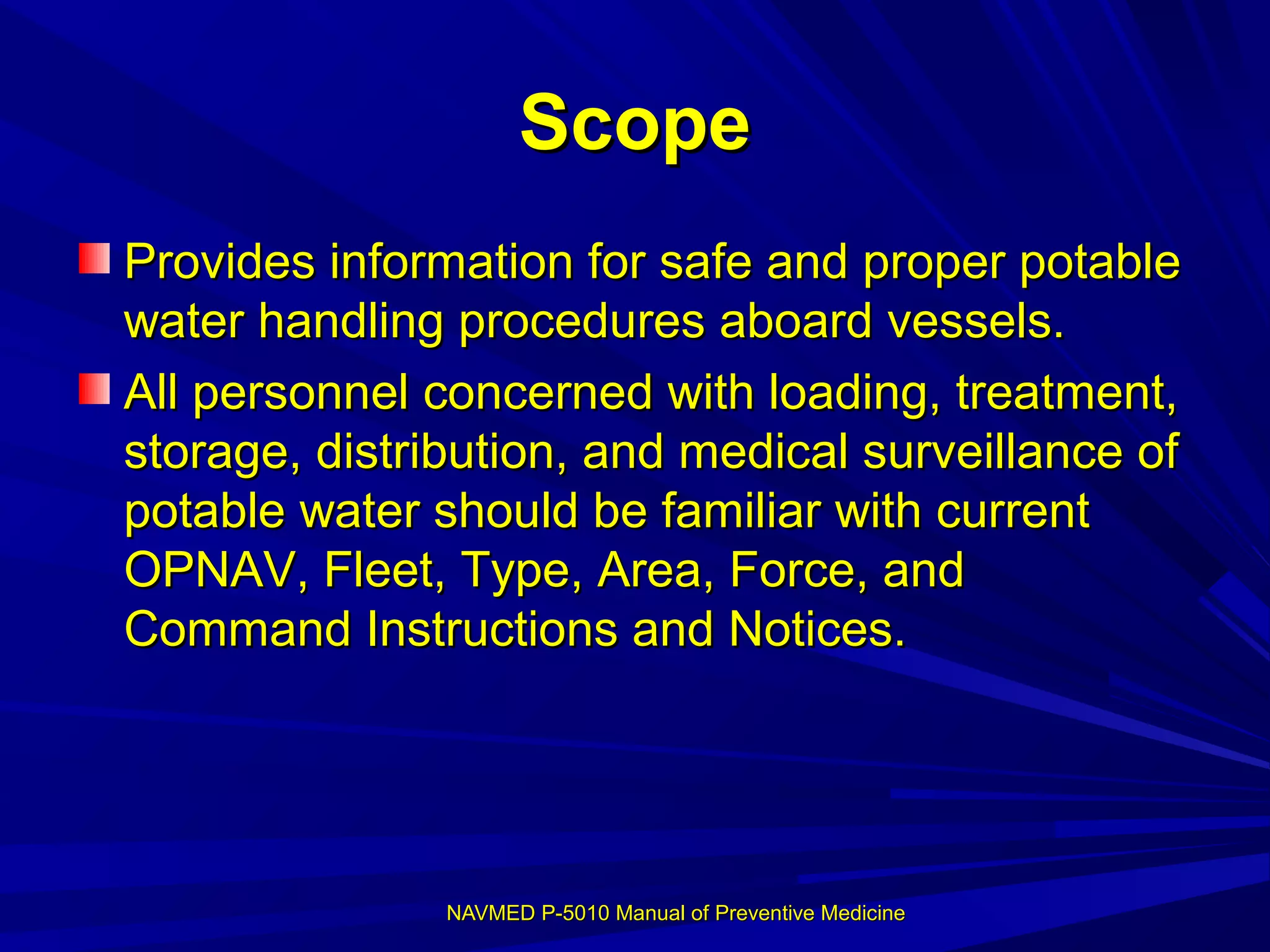 NAVMED P-5010, Manual of the Naval Preventive Medicine, Chapter 6 | PPT
