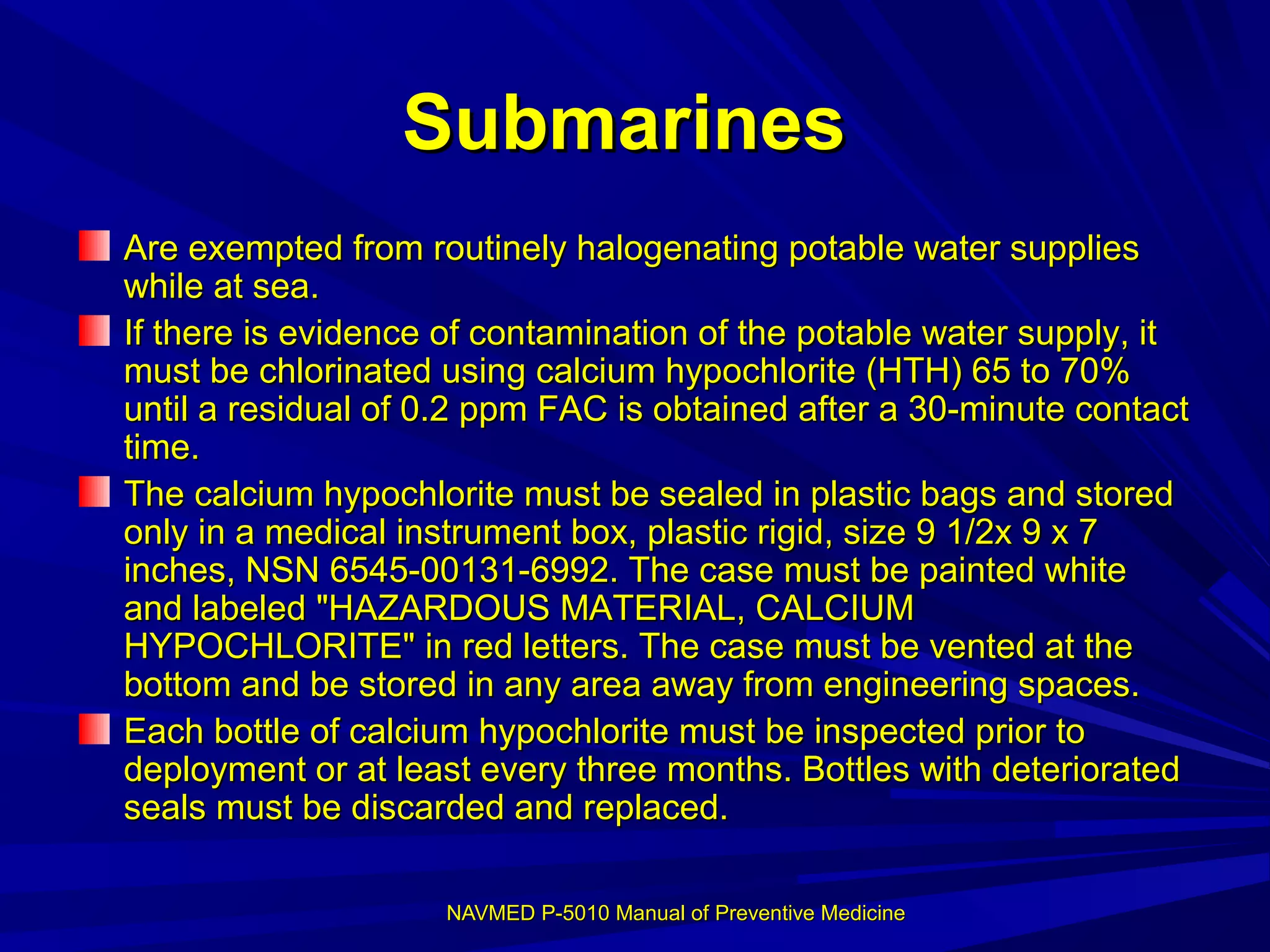 NAVMED P-5010, Manual of the Naval Preventive Medicine, Chapter 6 | PPT