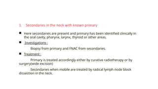 Secondaries in the neck Lymphnode with surgical anatomy of neck | PPTX