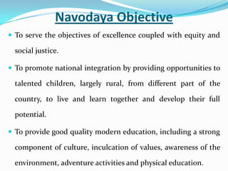 Navodaya as pace setting institute | PPTX