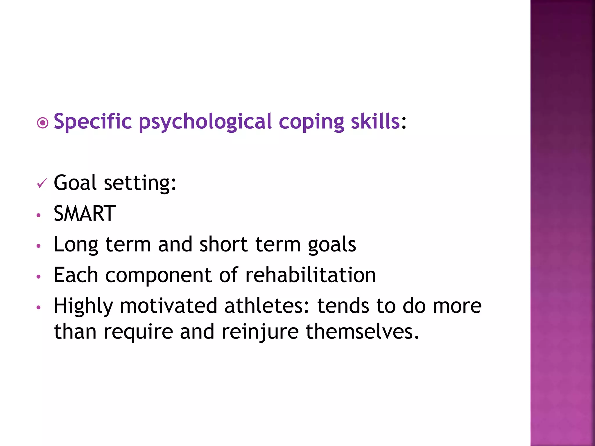 Role of psychology in dealing with sports injury | PPTX