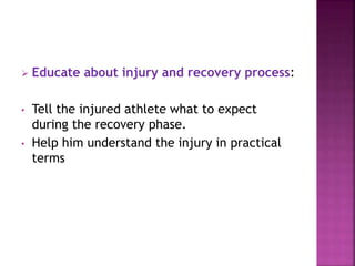 Role of psychology in dealing with sports injury | PPTX