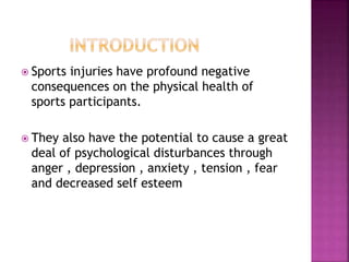 Role of psychology in dealing with sports injury | PPTX