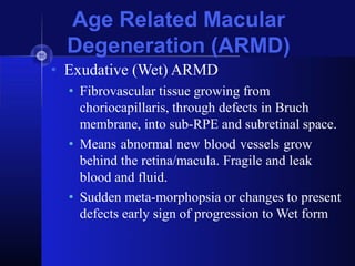 ARMD with basic retinal anatomy and management of armd | PPT
