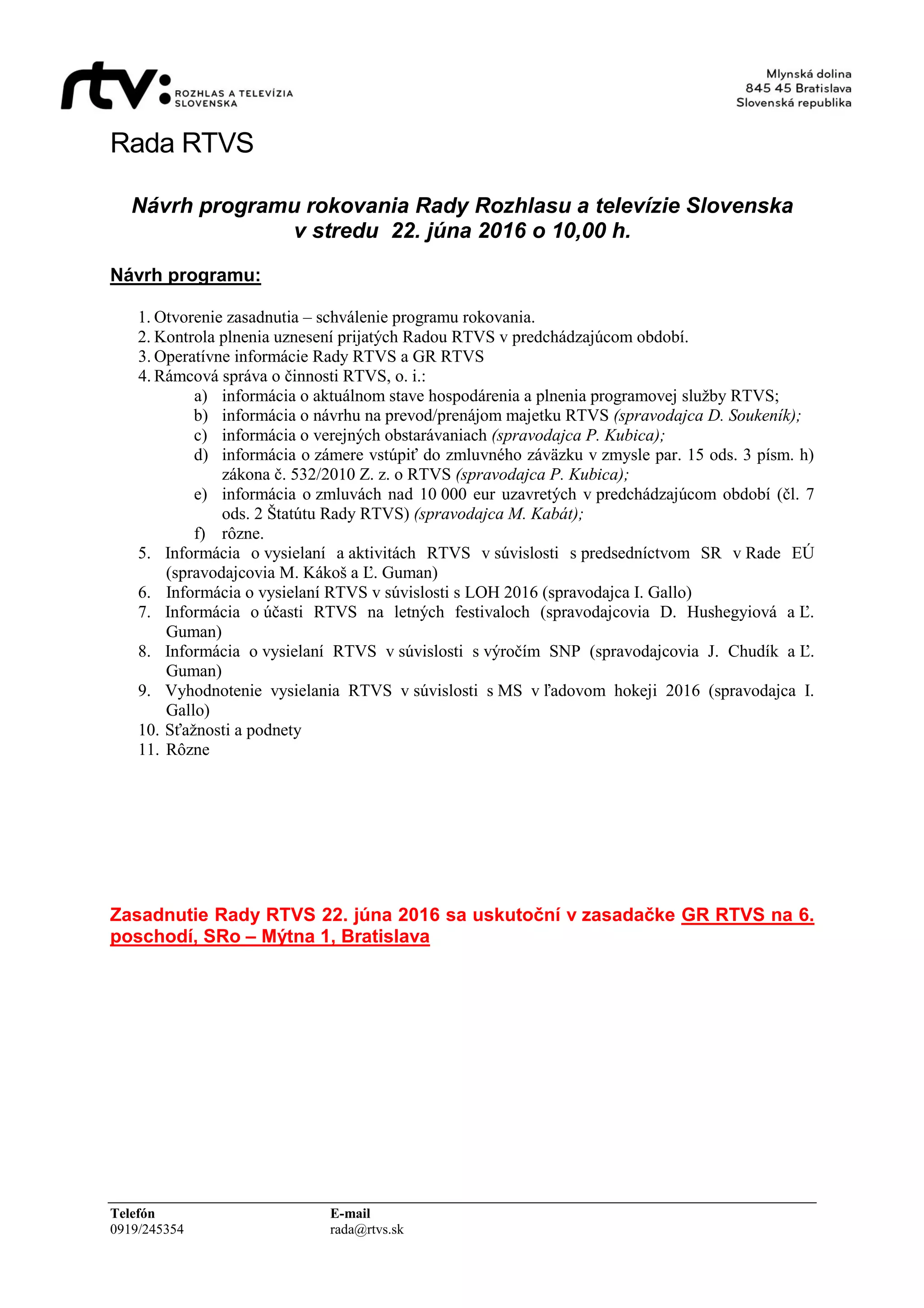 Navrh programu rada_rtvs_160622 | PDF