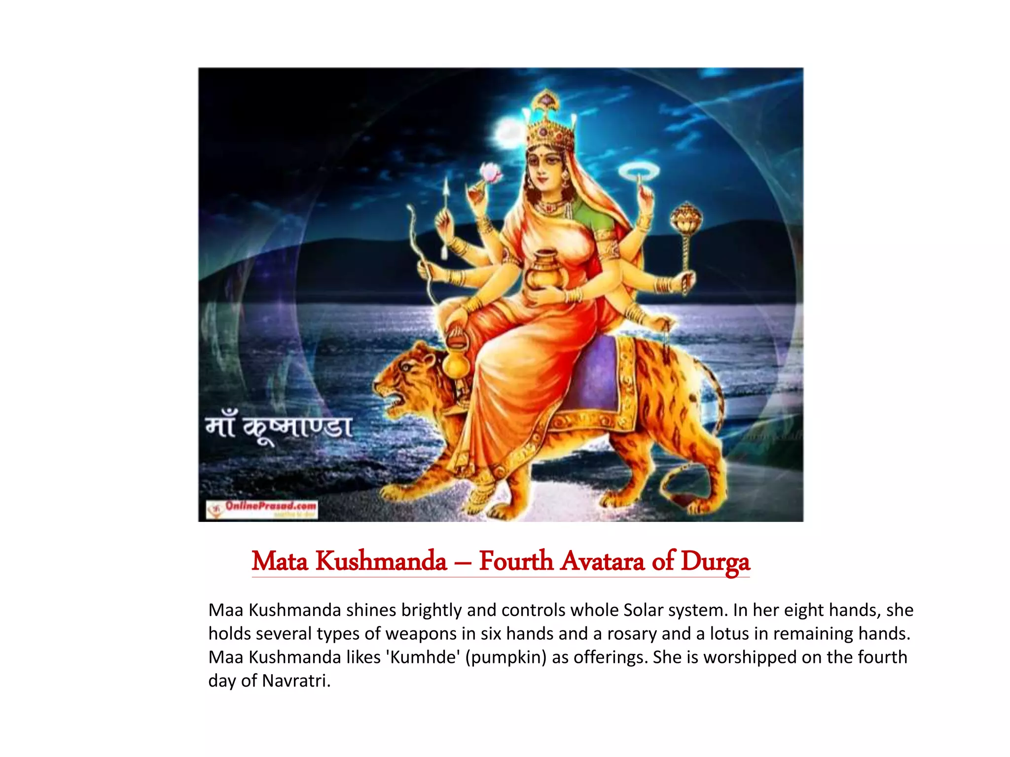 Navratri 2014 - Worship the Nine Form of Maa Durga | PPTX