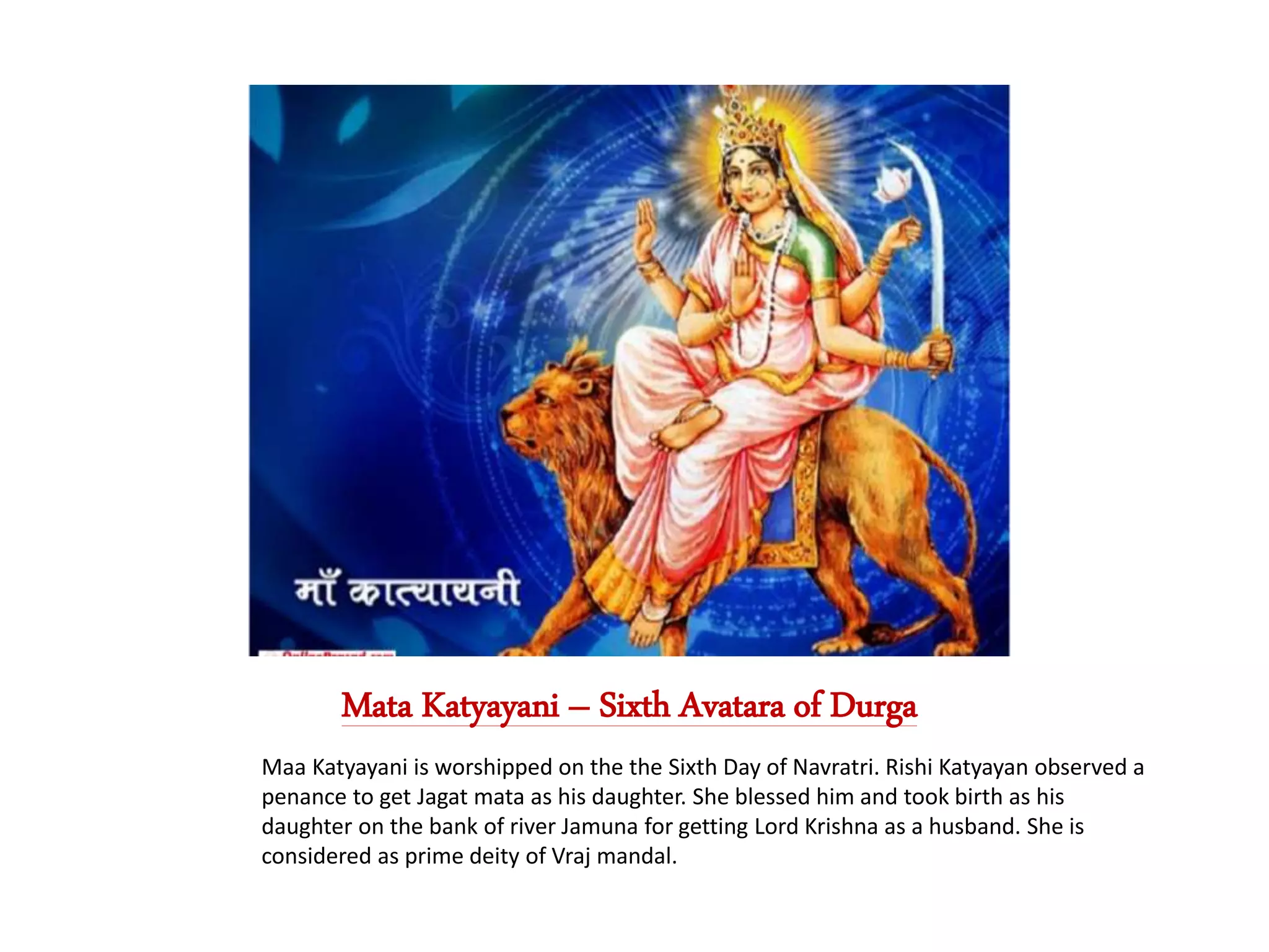 Navratri 2014 - Worship the Nine Form of Maa Durga | PPTX