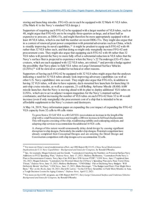 Navy Constellation Class Frigate Program Background & Issues | PDF