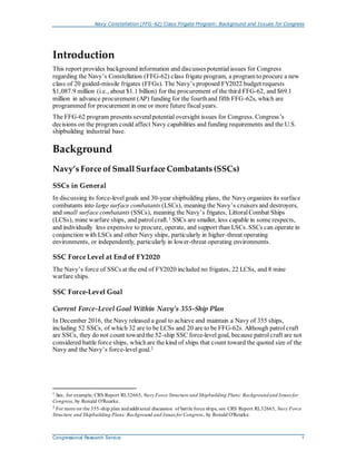 Navy Constellation Class Frigate Program Background & Issues | PDF