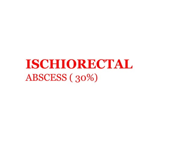 PERIANAL ABSCESS & ISCHIORECTAL ABSCESS | PPTX | Digestive Disorders ...