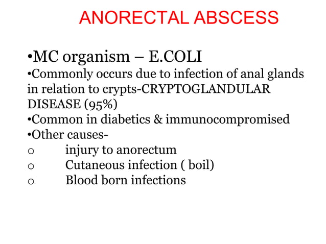 PERIANAL ABSCESS & ISCHIORECTAL ABSCESS | PPTX | Digestive Disorders ...