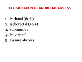 PERIANAL ABSCESS & ISCHIORECTAL ABSCESS | PPTX