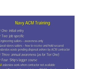 Navy asbestos containing material (acm) Westphalen | PDF