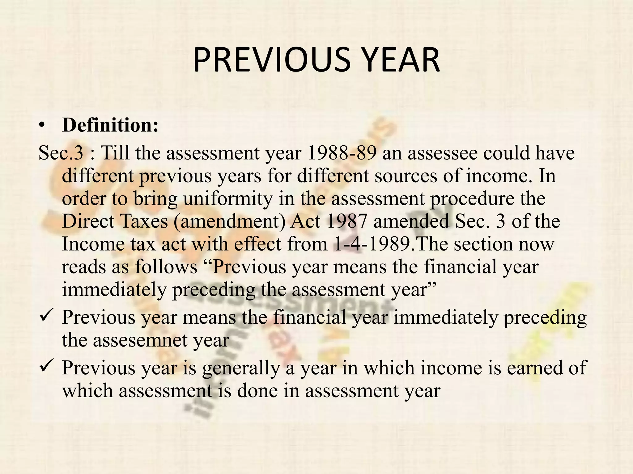 Assessment year and financial year | PPTX