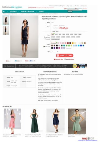 Navy blue lace v neck bridesmaid dress | PDF