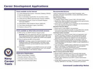 Navy Career Tools CCC Training (Navy Career Wise Training) | PDF
