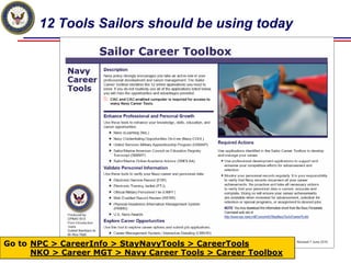 Navy Career Tools CCC Training (Navy Career Wise Training) | PDF