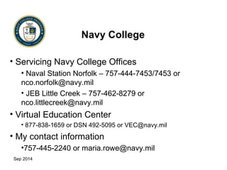 Navy college information september 2014 | PPT