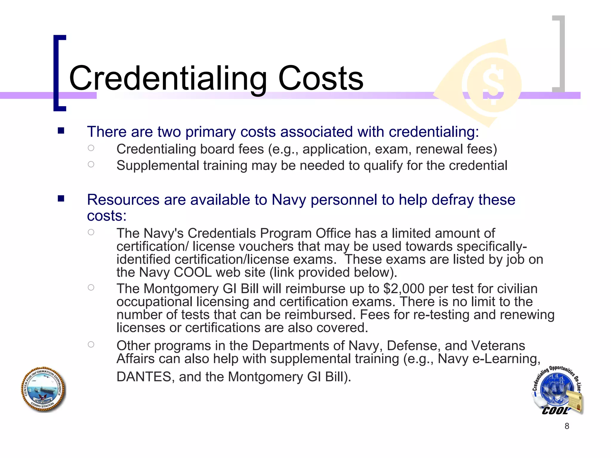 Navy cool credentialing_overview | PPT