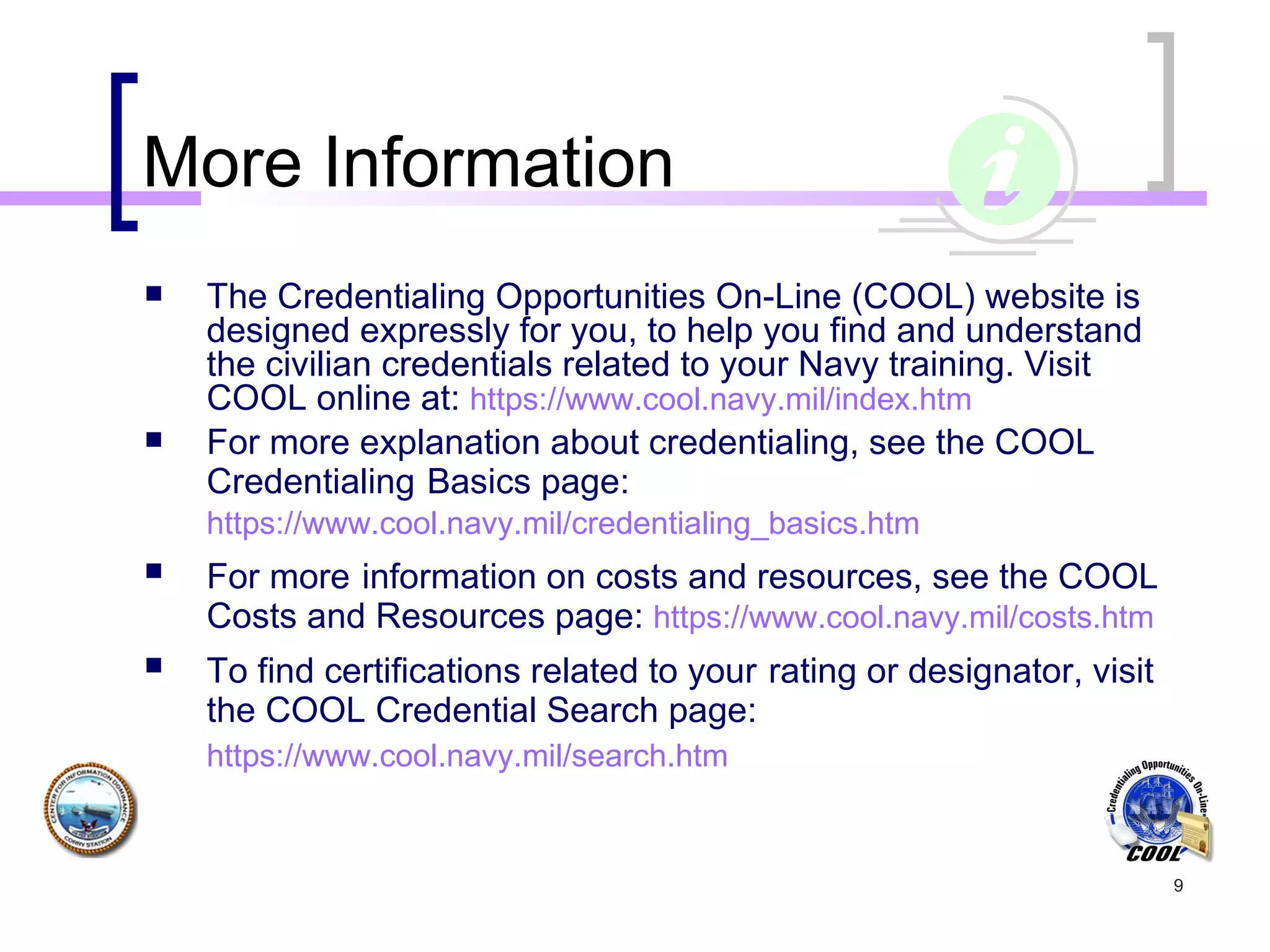 Navy cool credentialing_overview | PPT
