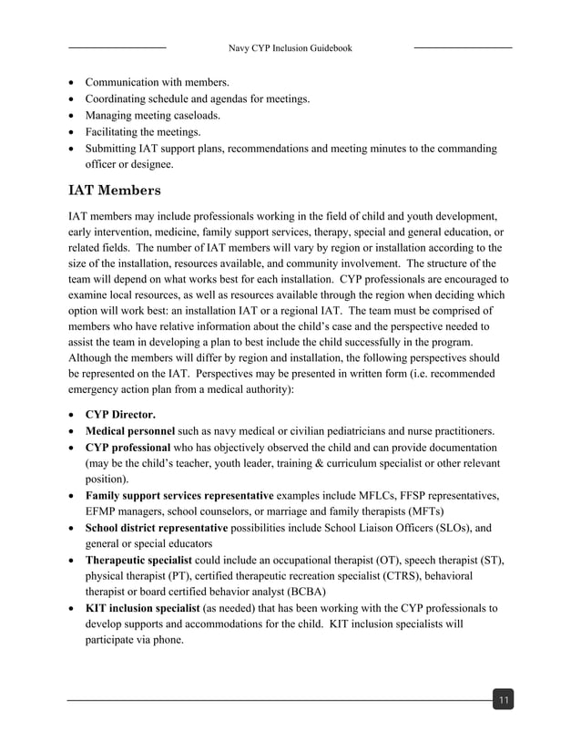Navy CYP Inclusion Guidebook | PDF | Special Needs Kids | Parenting