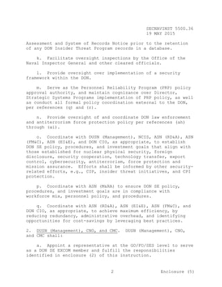 Navy security enterprise secnav 5500-36 | PDF
