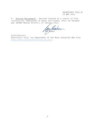 Navy security enterprise secnav 5500-36 | PDF