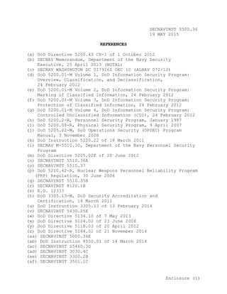 Navy security enterprise secnav 5500-36 | PDF